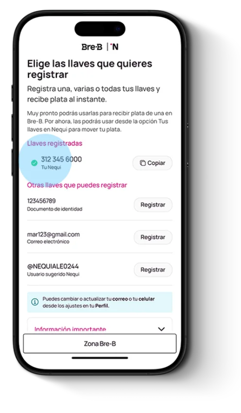Bre‑B en Nequi: transfiere y recibe plata al instante